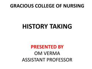 HISTORY TAKING. | PDF