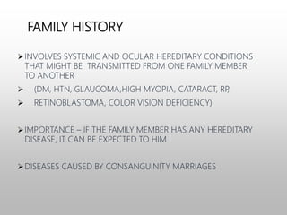 History Taking.IN EYE | PPT
