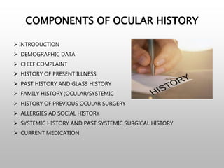 History Taking.IN EYE | PPT