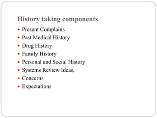 HISTORY TAKING .pptx | Physical Therapy | Wellness