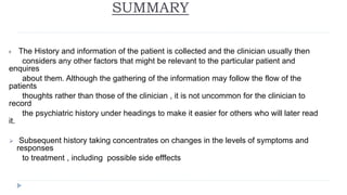 HISTORY TAKING.pptx for psychatric patient | PPTX