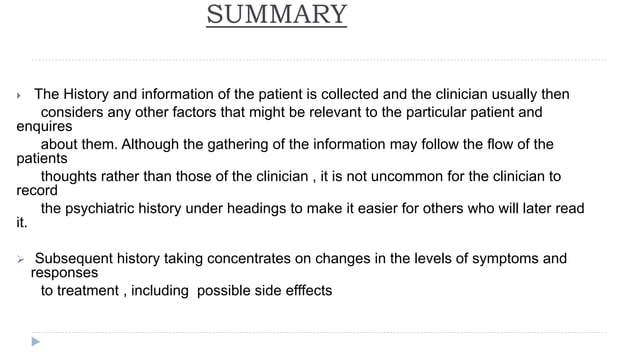 HISTORY TAKING.pptx for psychatric patient | PPT