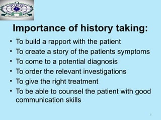 history taking.by pico . . . . . . . . . | PPT