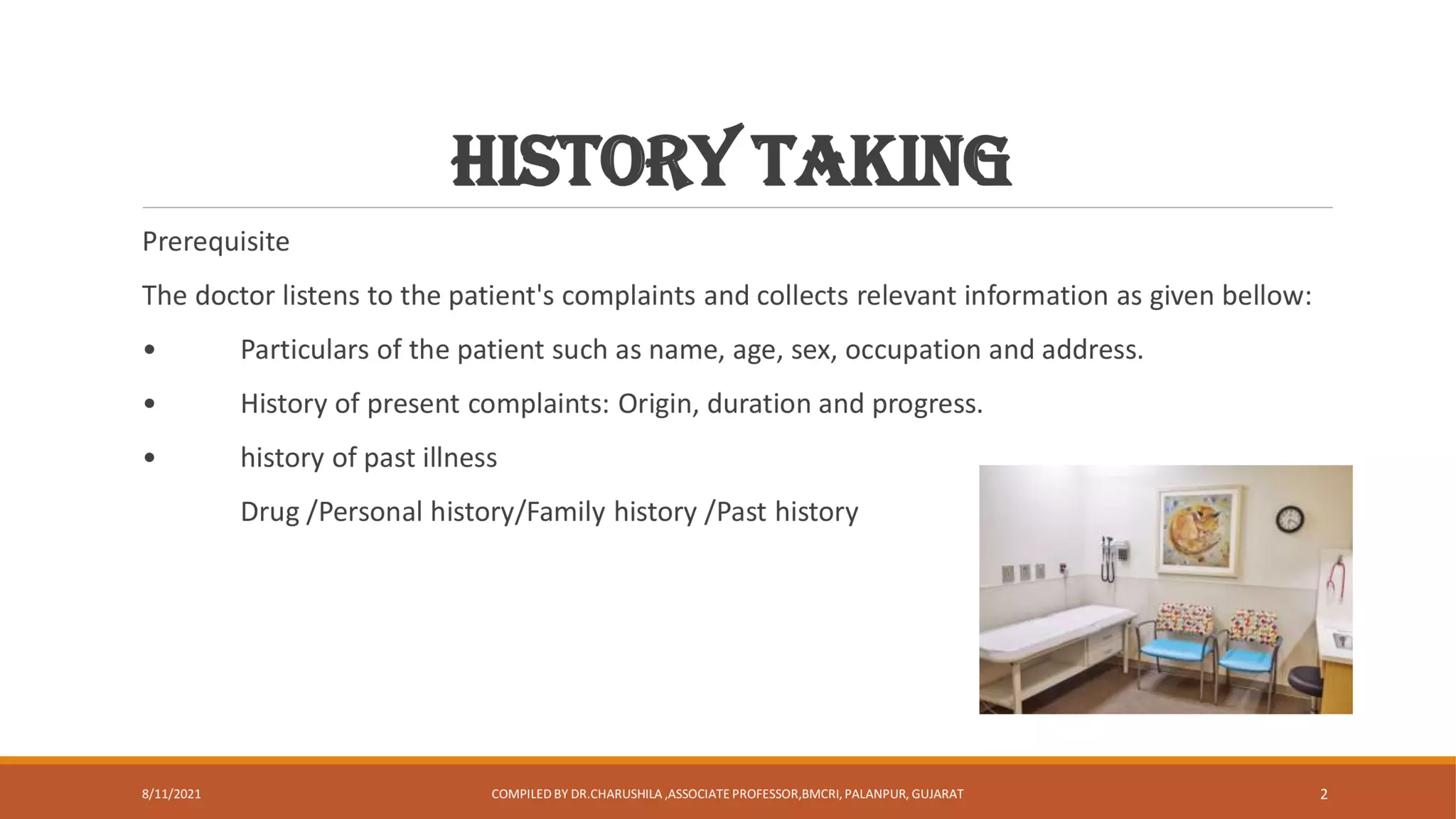History taking and Clinical Examination Introduction. | PDF
