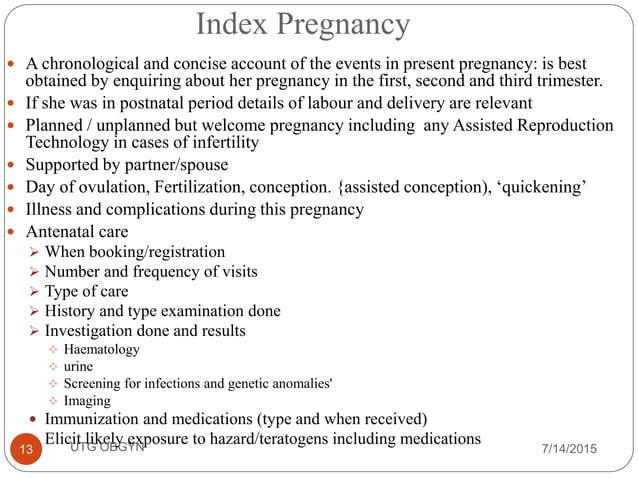 History taking and examination | PPTX | Pregnancy | Reproductive Health