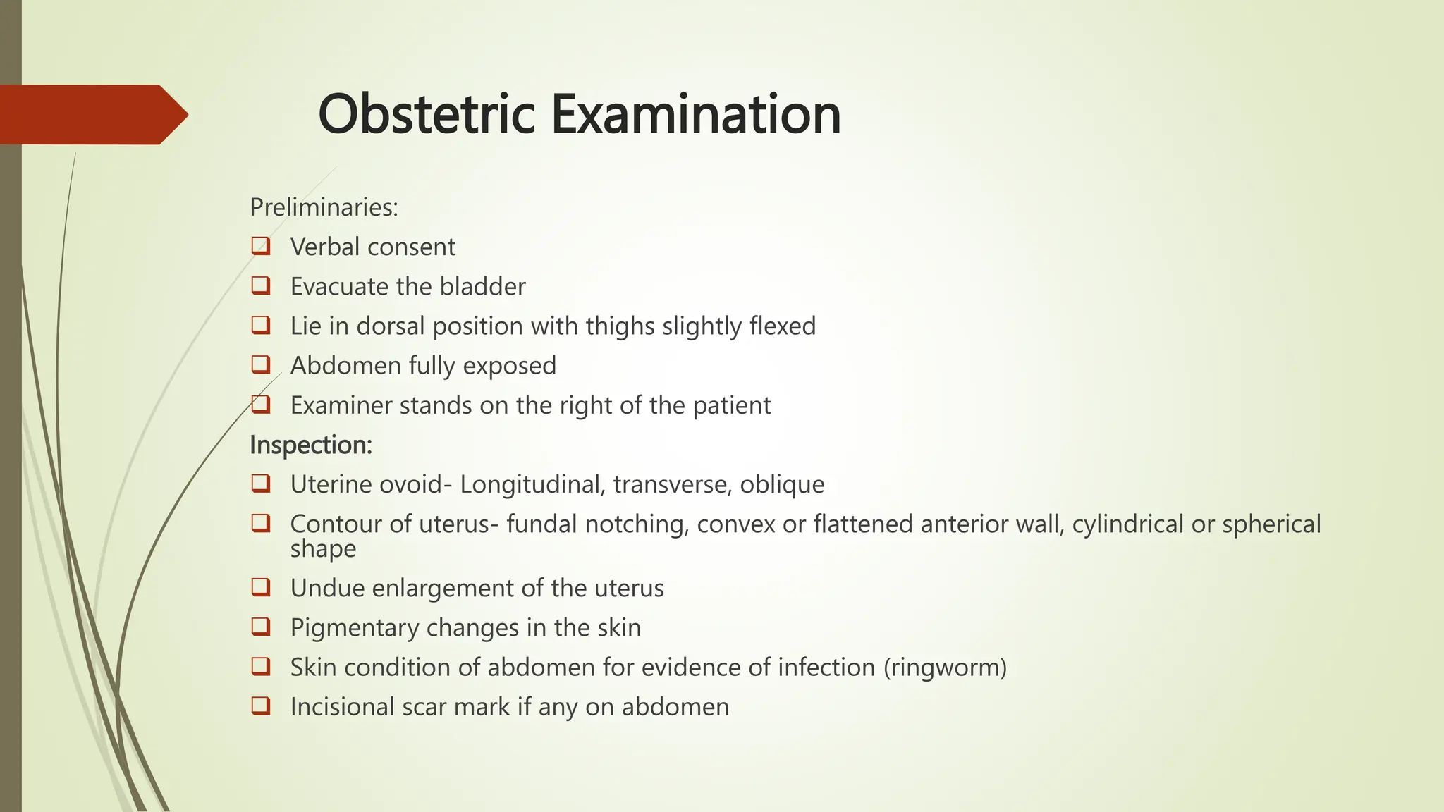 History taking and examination Obstetrics and Gynecology | PPT