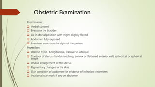 History taking and examination Obstetrics and Gynecology | PPTX