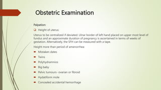 History taking and examination Obstetrics and Gynecology | PPT