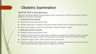 History taking and examination Obstetrics and Gynecology | PPT