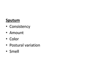 History taking and general examination of respiratory system | PPTX