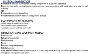 HISTORY TAKING AND PHYSICAL EXAM.pptxhft | PPTX