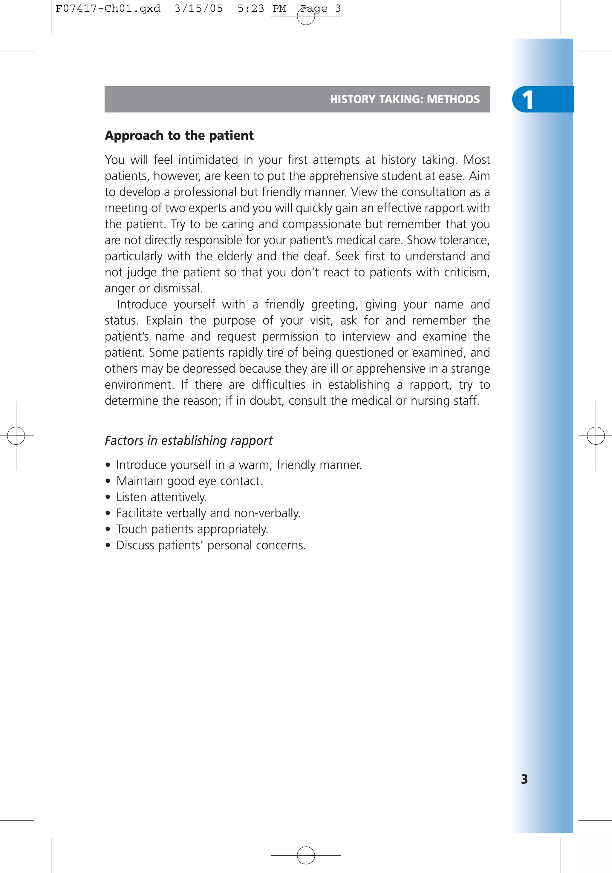 History Taking (Checklist) - Elsevier Health | PDF