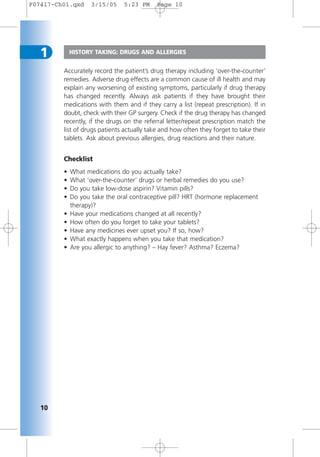 History Taking (Checklist) - Elsevier Health | PDF