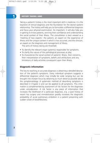 History Taking (Checklist) - Elsevier Health | PDF