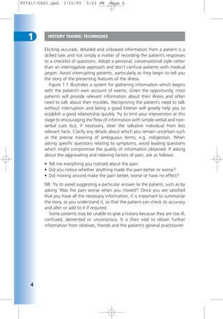 History Taking (Checklist) - Elsevier Health | PDF