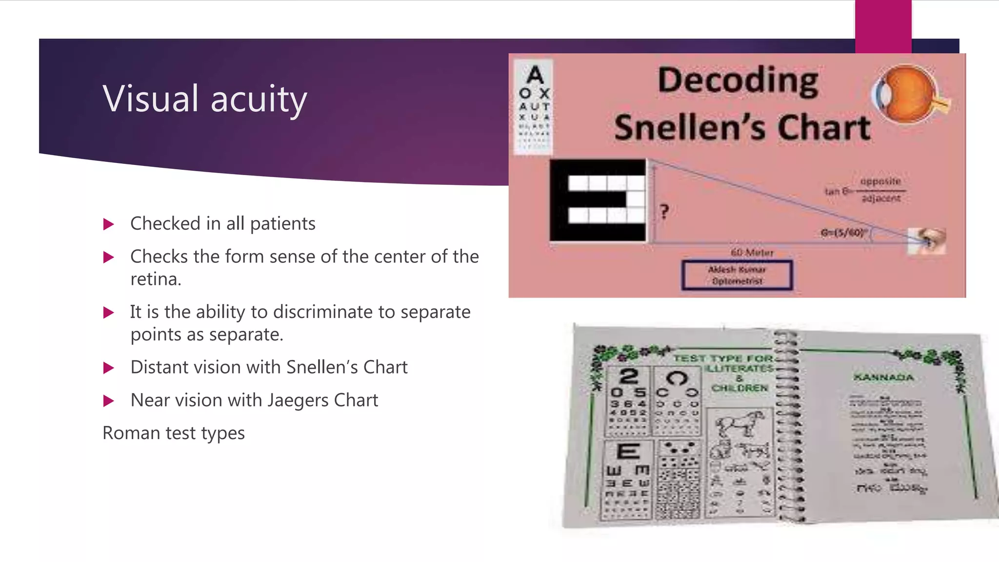 History taking examination and diminution vision | PPTX