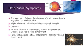 History taking examination and diminution vision | PPTX