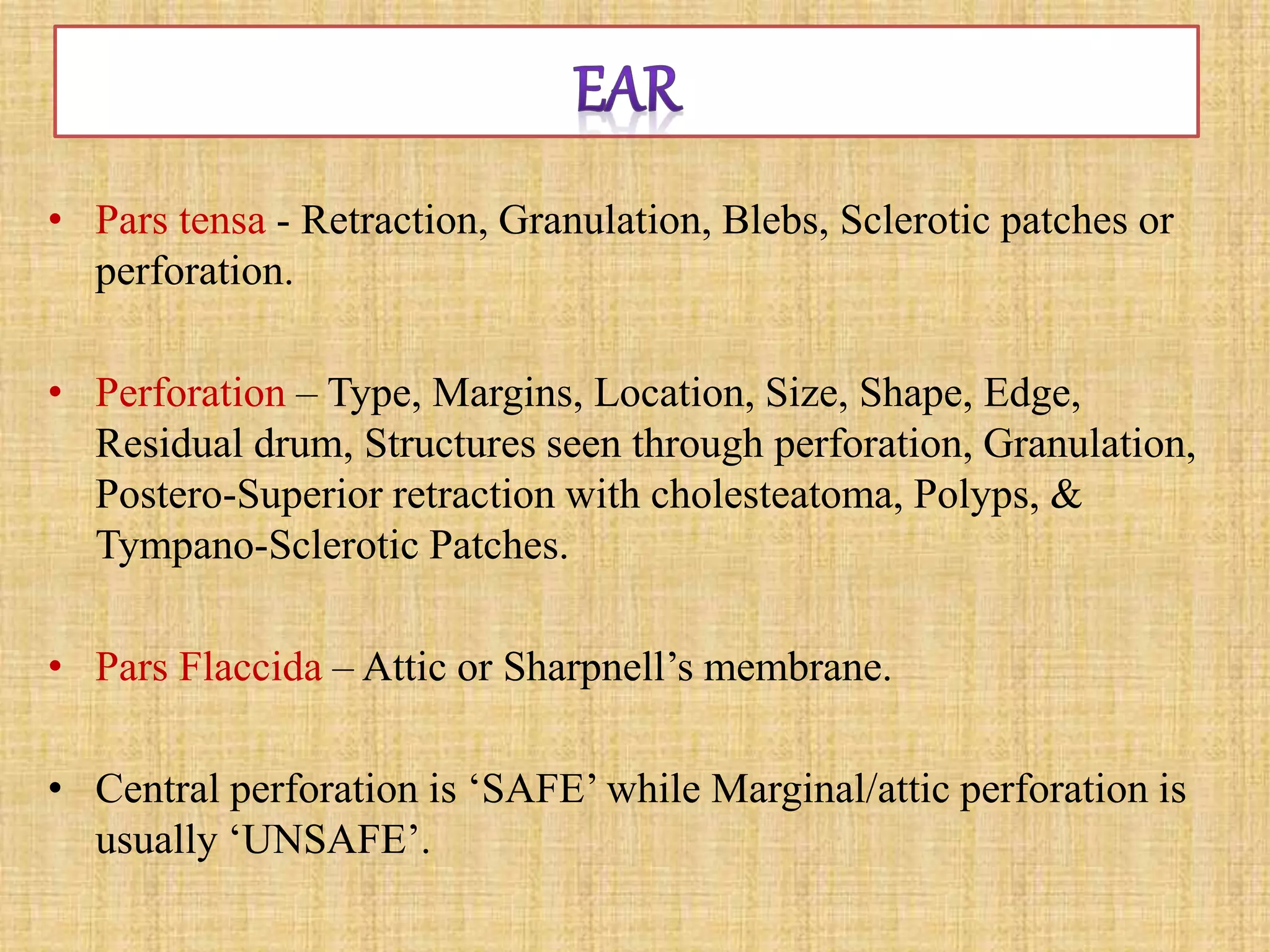 History taking & examination in ENT | PPTX