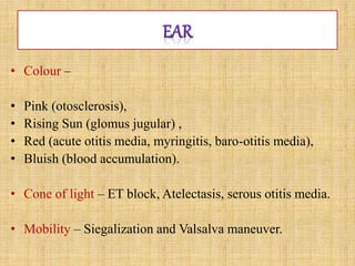 History taking & examination in ENT | PPTX