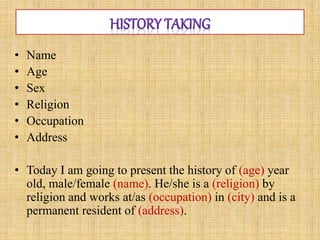 History taking & examination in ENT | PPTX