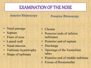 History taking & examination in ENT | PPTX