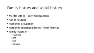 History taking & examination in obstetrics | PPTX