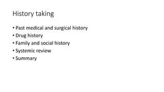 History taking & examination in obstetrics | PPTX