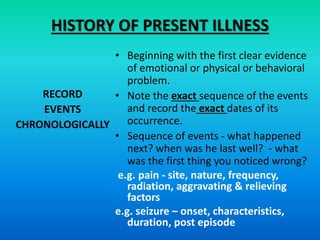 History taking for child | PPTX