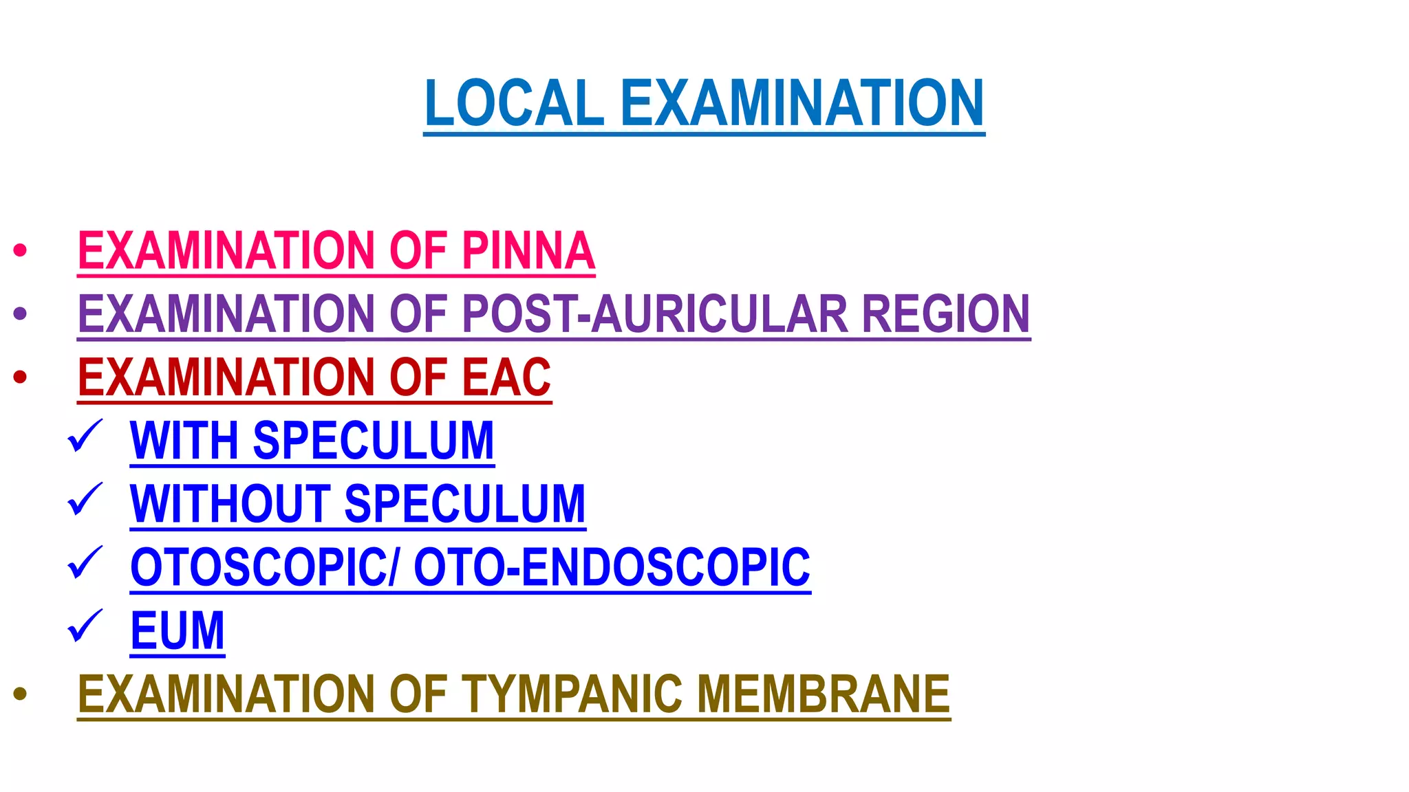 History taking in a case of CSOM with central perforation | PPTX