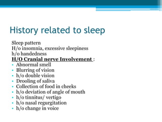 History taking in CNS | PPTX