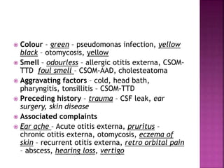 History taking in ear diseases | PPTX