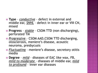 History taking in ear diseases | PPTX