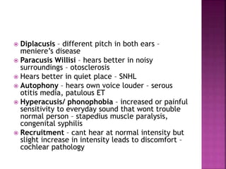 History taking in ear diseases | PPTX