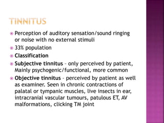 History taking in ear diseases | PPTX