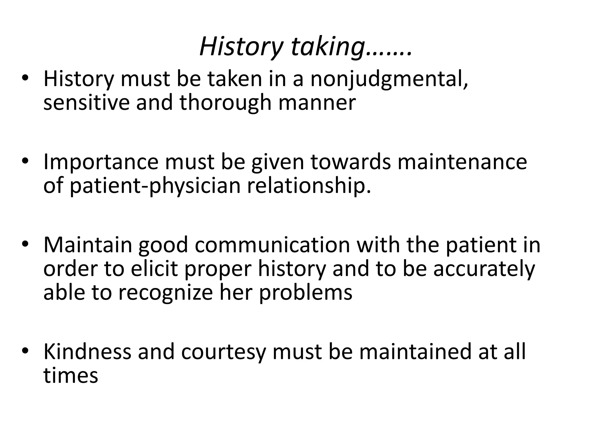 History taking in gynaecology | PPTX