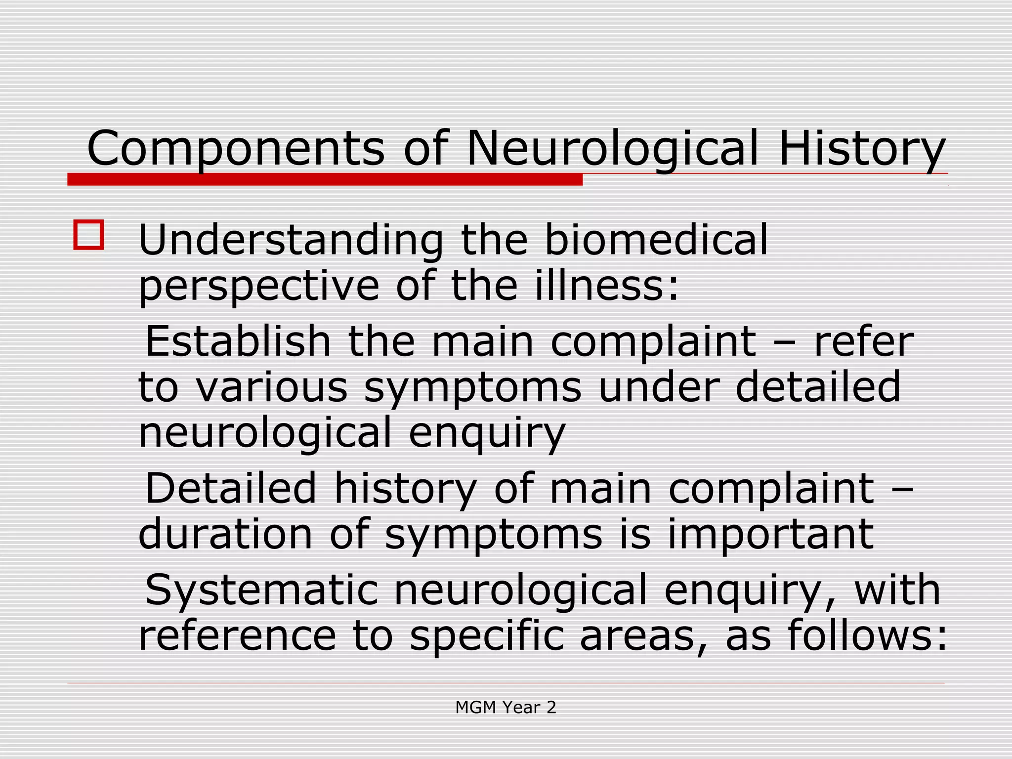 History taking in neurology 2012 | PPT