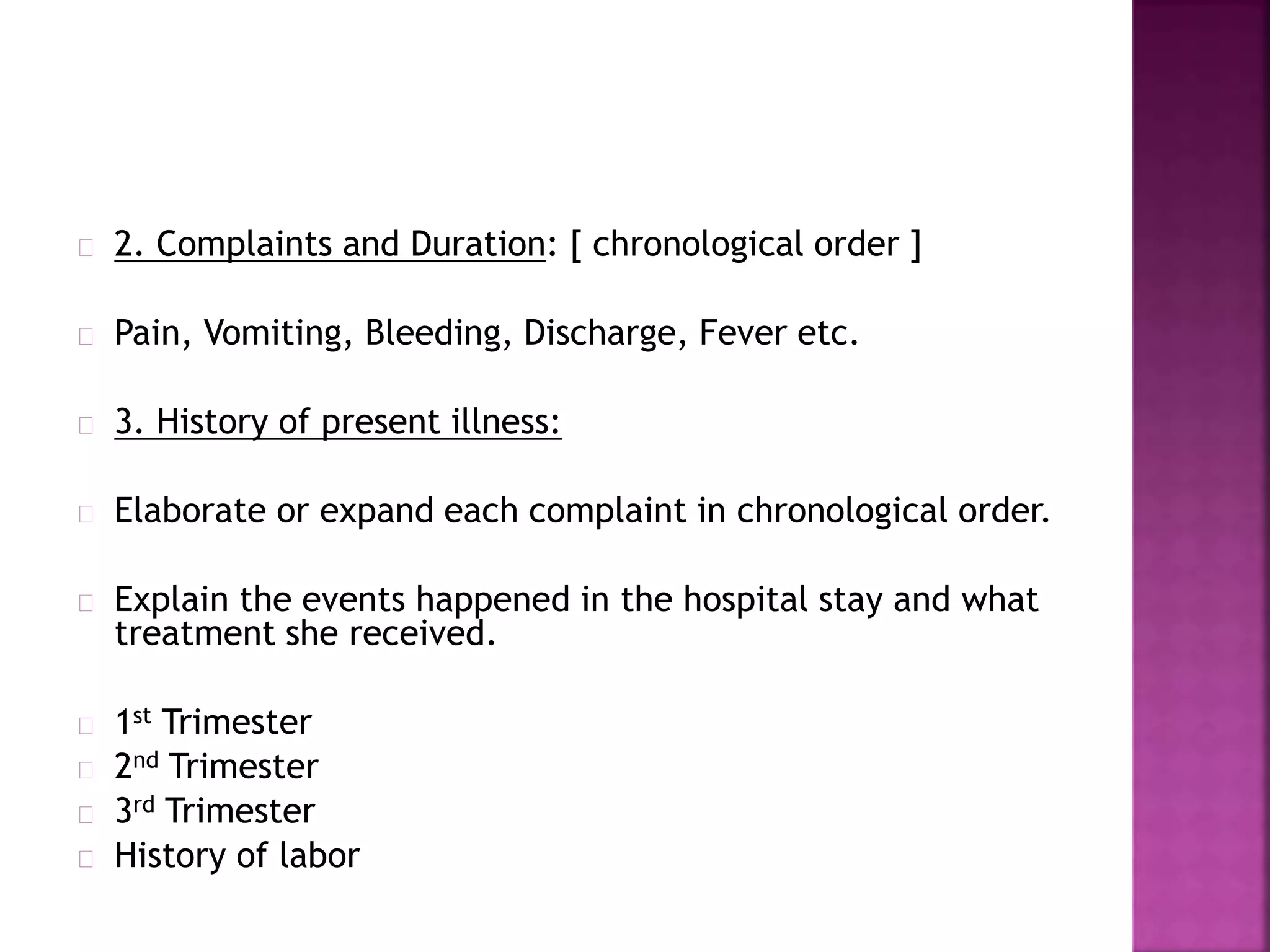 History taking in obstetrics & Gynecology | PPTX