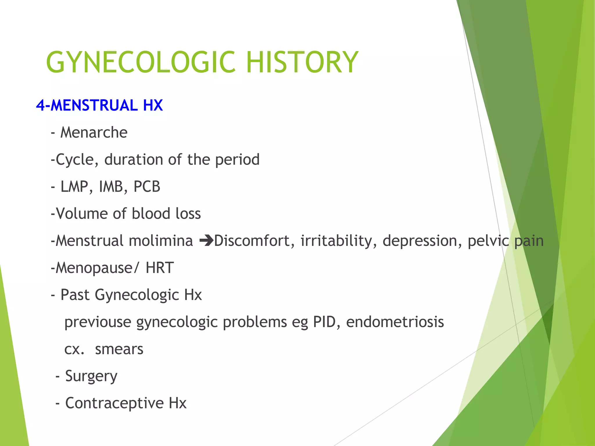 History taking in obgyn | PPT