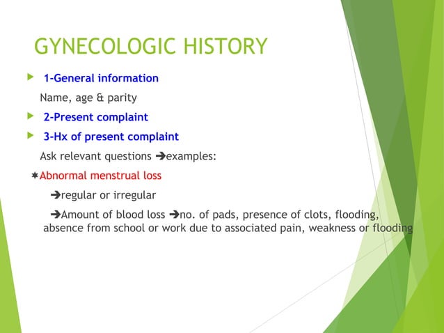 History taking in obgyn | PPT