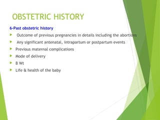 History taking in obgyn | PPT