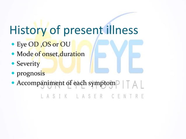 History taking in ophthalmology | PPTX