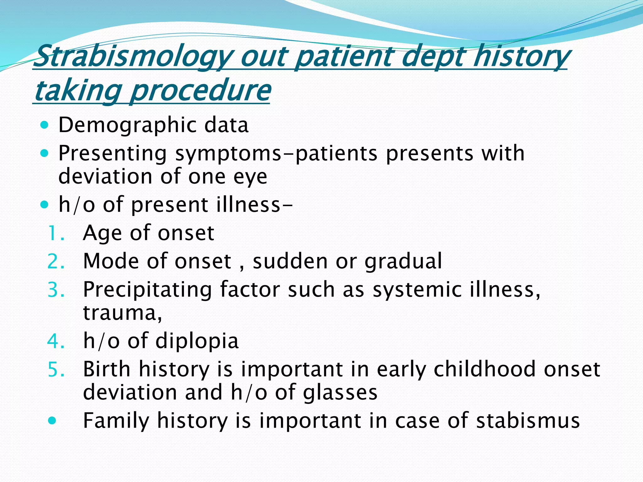 History taking in optometry | PPTX