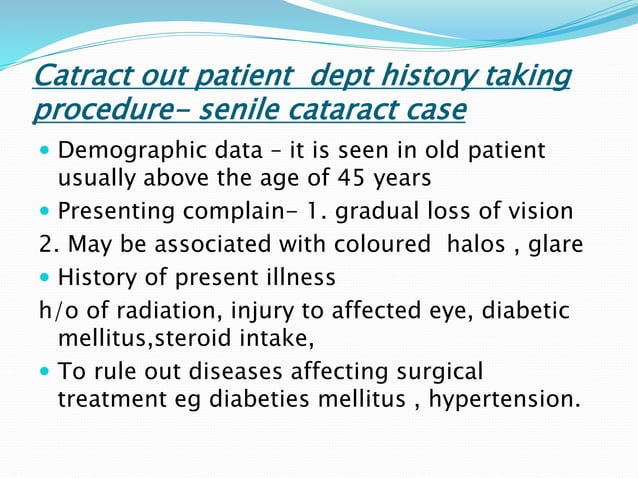 History taking in optometry | PPTX | Eye and Vision Conditions ...