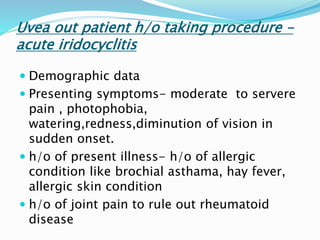 History taking in optometry | PPTX