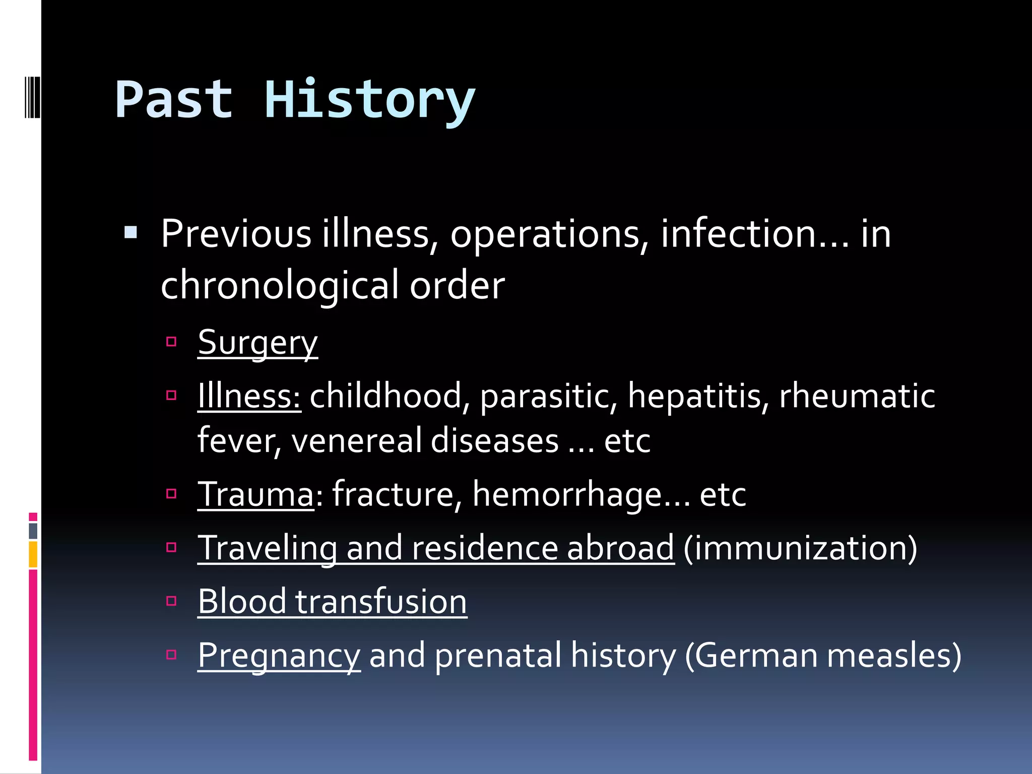 History taking in physiotherapy | PPTX
