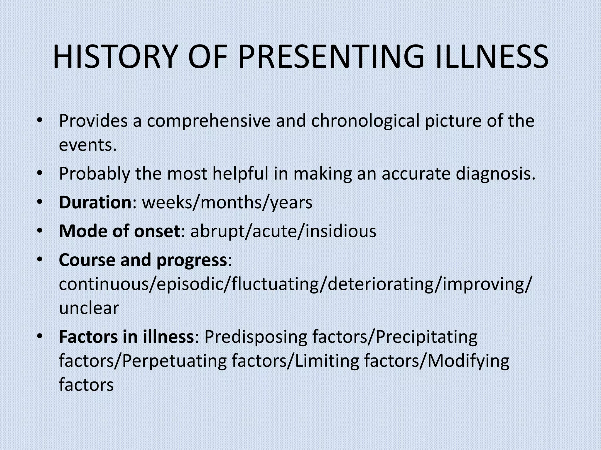 History taking in psychiatry | PPTX