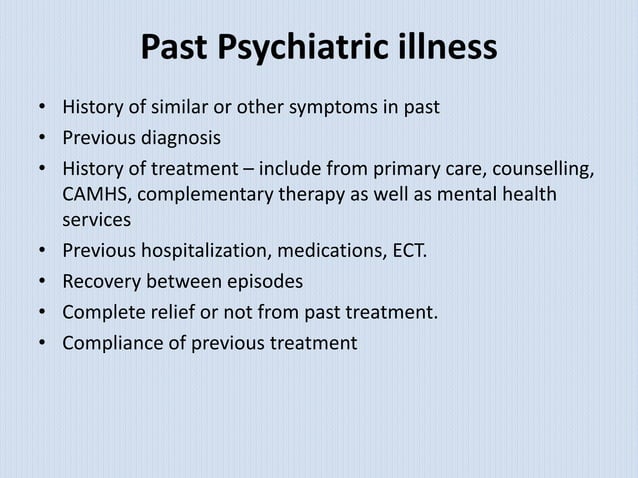 History taking in psychiatry | PPTX