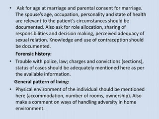 History taking in psychiatry | PPTX
