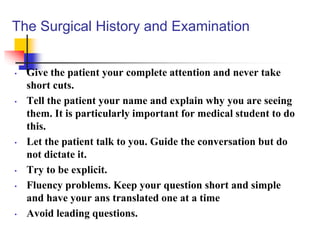 history taking in surgery.powerpoint presentation | PPT