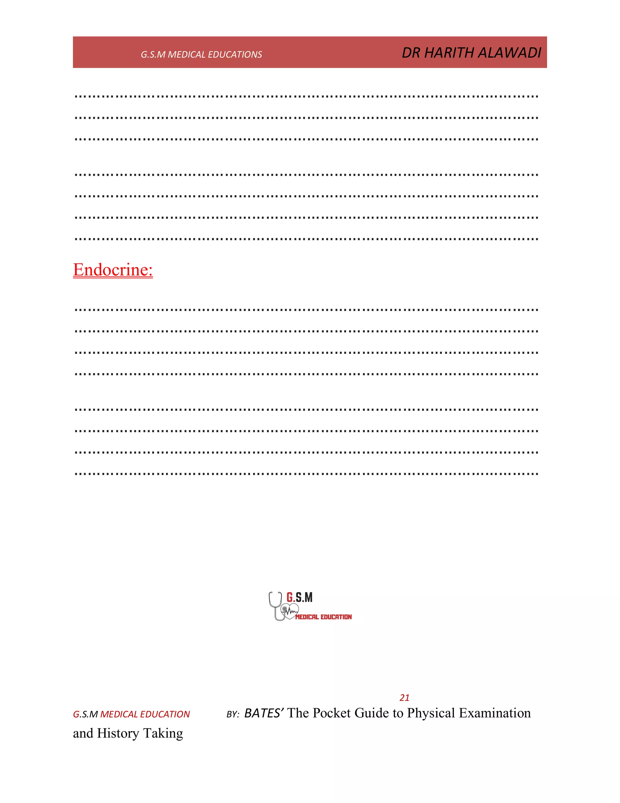 History taking template | PDF